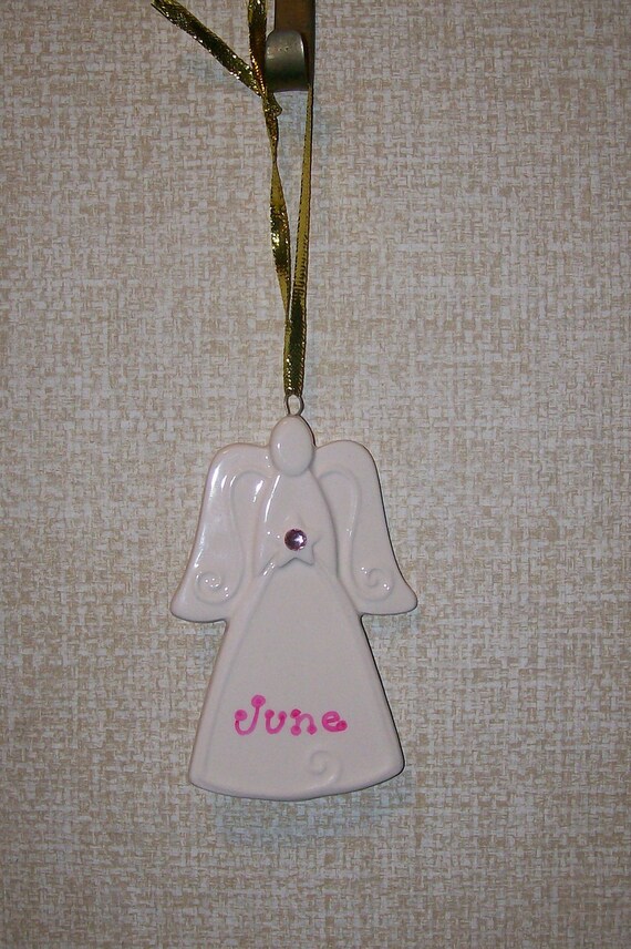 Porcelain June Birthstone Angel Ornament Guardian Angel Baby | Etsy