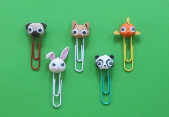 2 Cute Animal Bookmarks With Googly Eyes Kids Bookmarks Pug - Etsy