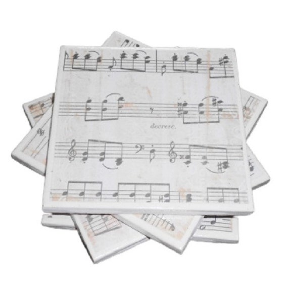 Musical Note Coasters Set of Four for Music Teacher | Etsy