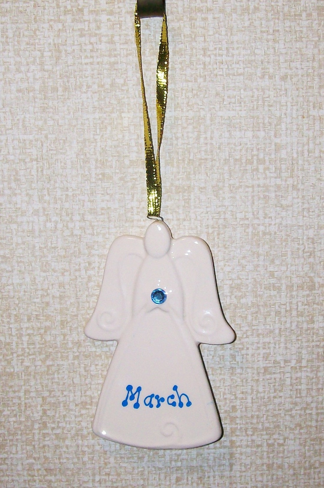 March Birthstone Angel Ornament - Baby Gift, Baptism, Birthday Gift ...