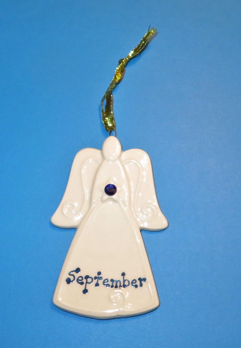 Porcelain September Birthstone Angel Ornament for Birthday - Etsy