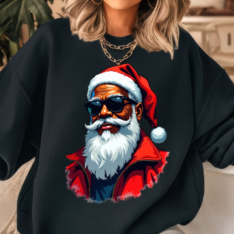 Black Santa Svg - Etsy