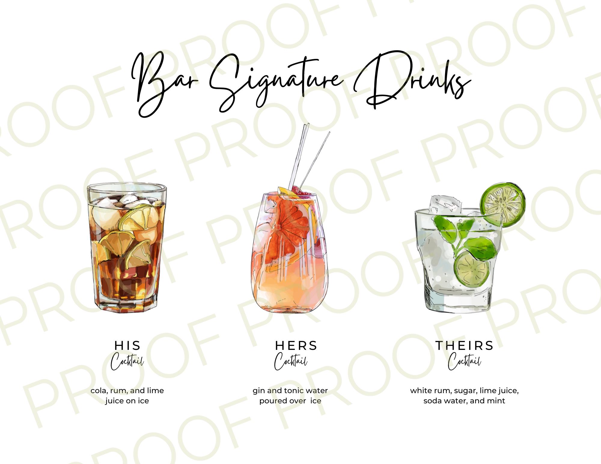 Signature Drink Signage - Etsy