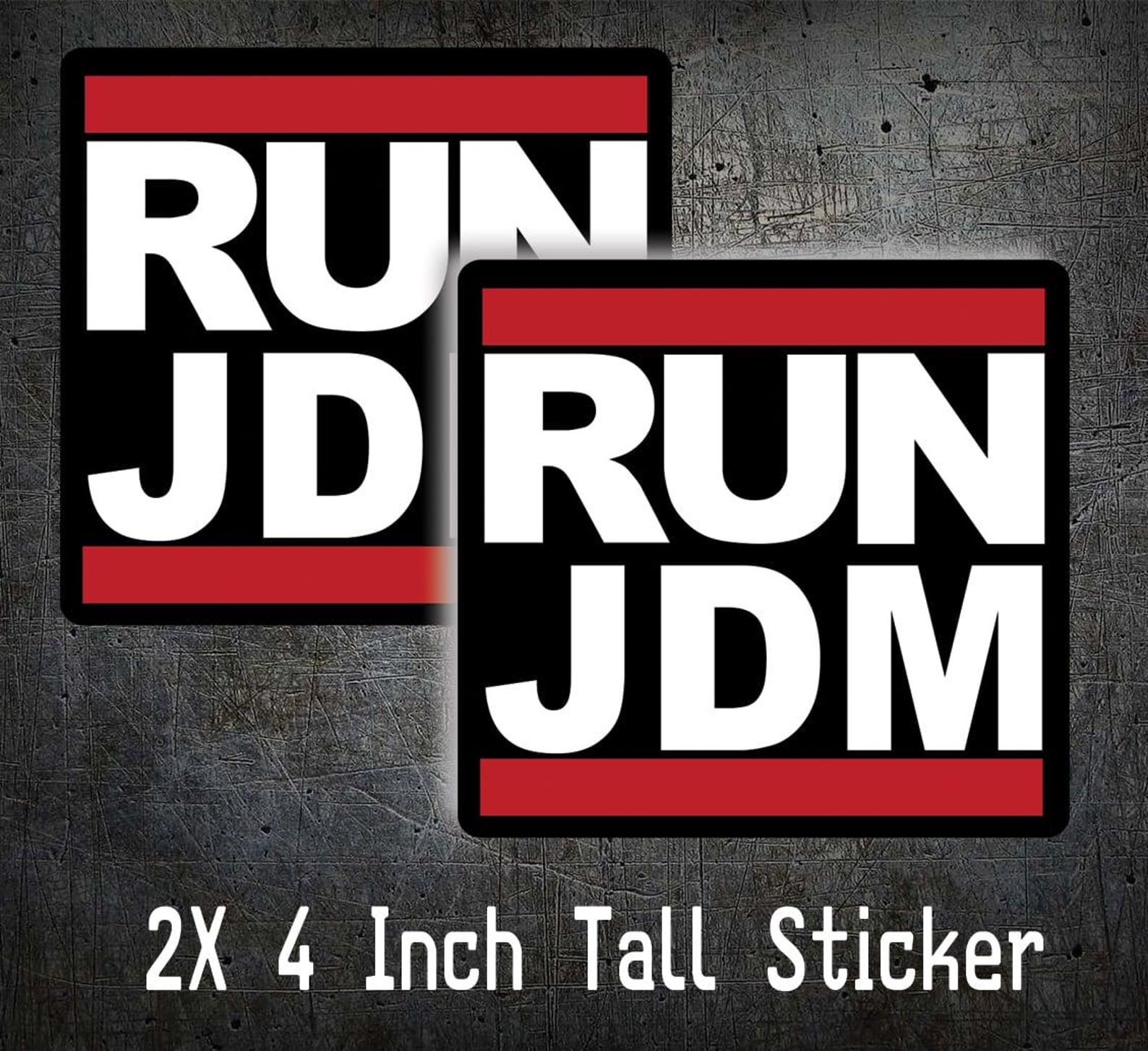 2x Run Jdm Decal/sticker Fits Honda Civic STI SI Evo Wrx Crx Nissan ...