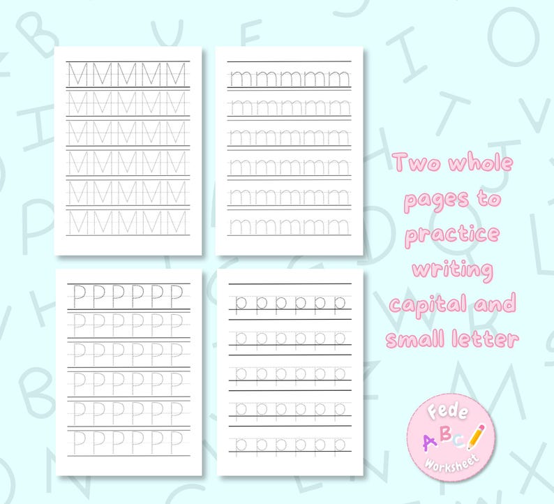 Uppercase Lowercase Alphabet Tracing Worksheets, 78 Printable Preschool ...