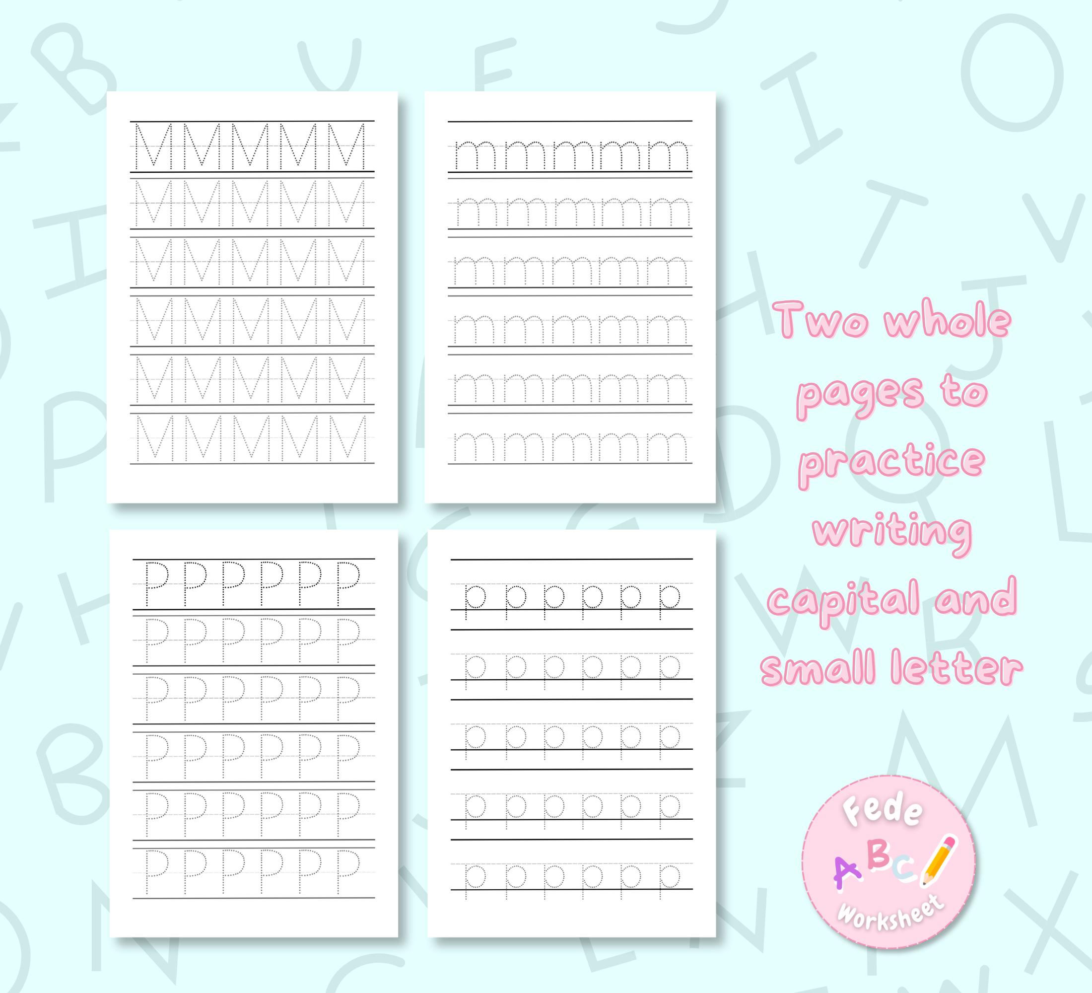 Uppercase Lowercase Alphabet Tracing Worksheets, 78 Printable Preschool ...