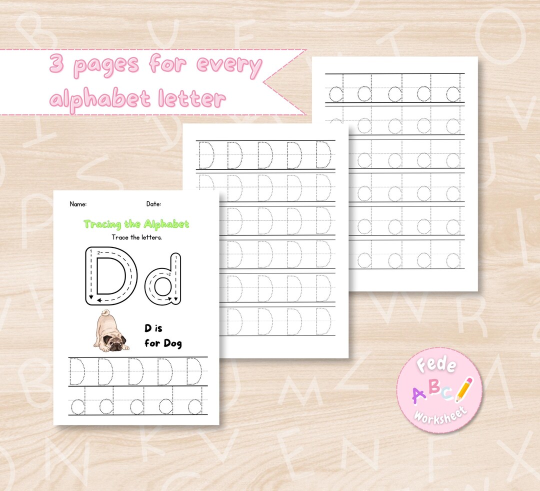 Uppercase Lowercase Alphabet Tracing Worksheets, 78 Printable Preschool ...