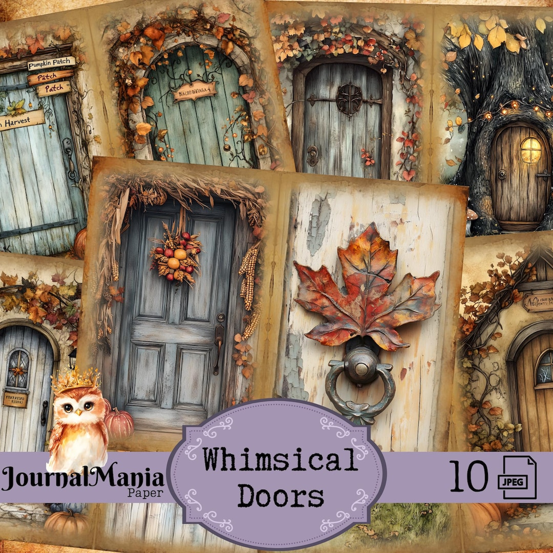 Whimsical Door Junkjournal Wooden Door Kit Secret Door Forest Magic ...