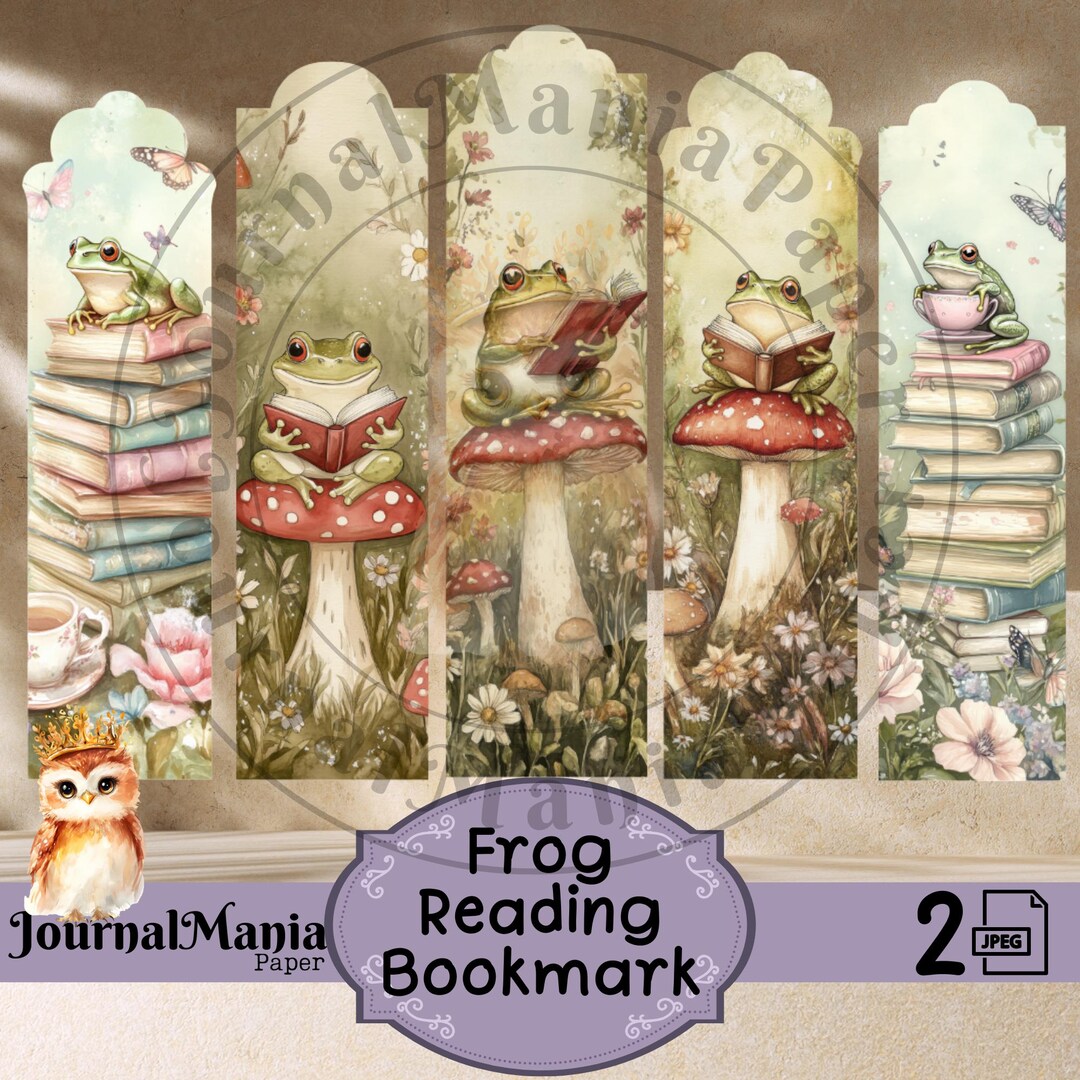 Reading Bookmarks Frog Printable Booklover Bookmark Digital Download ...