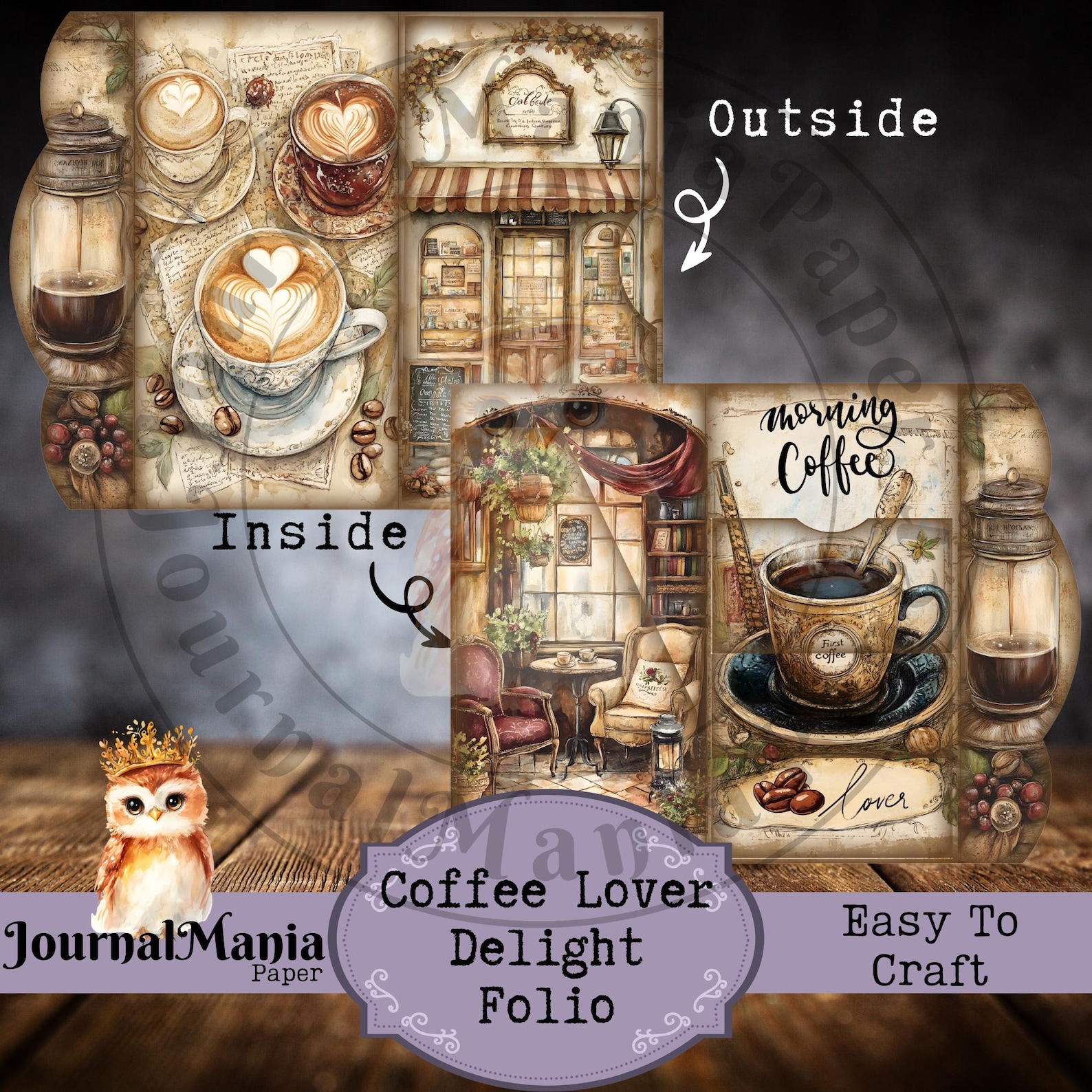 Coffee Junk Journal Kit: Printable Trifold Mini Folio (digital Download ...