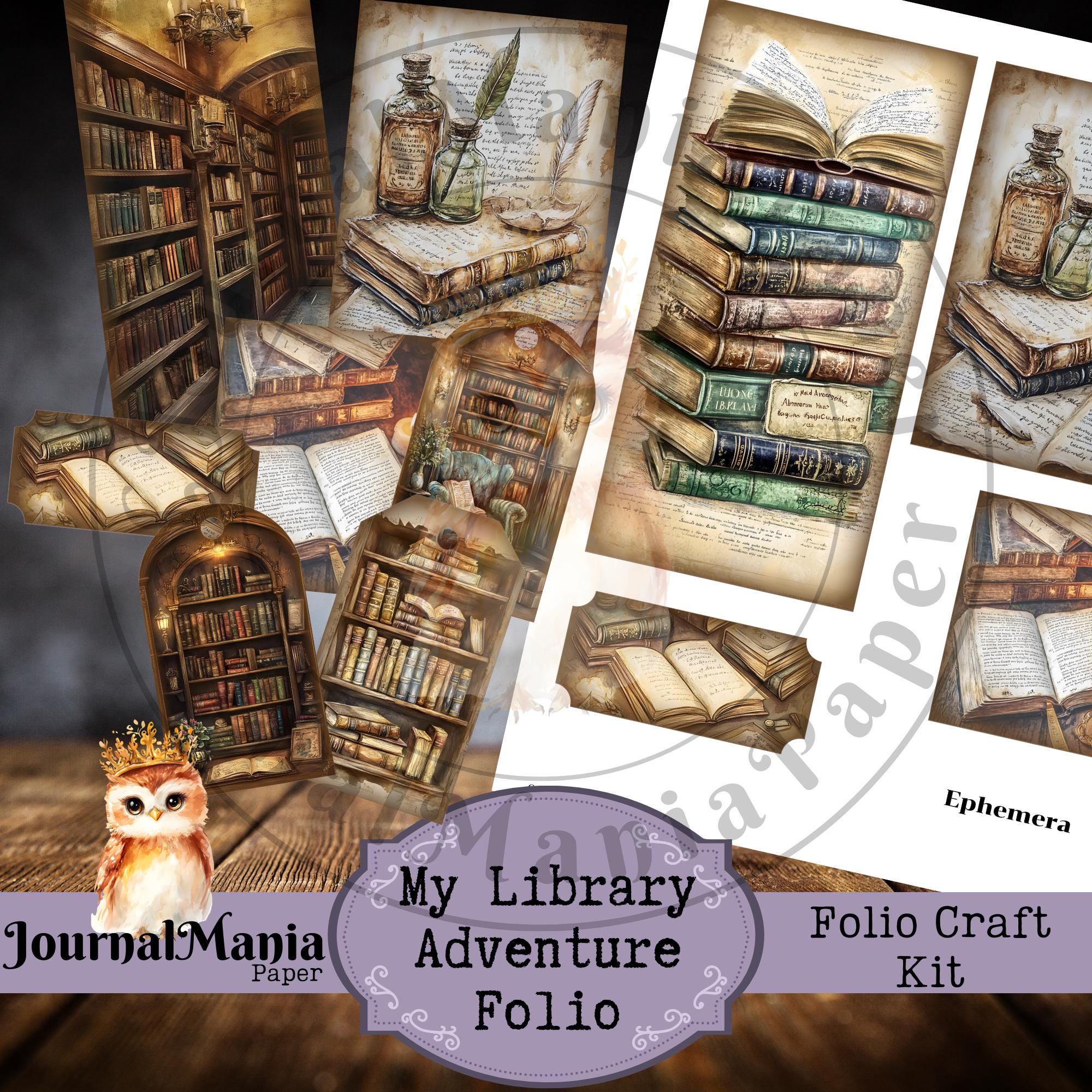Junk Journal Folding Folio Library Trifold Printable Book Junkjournal ...