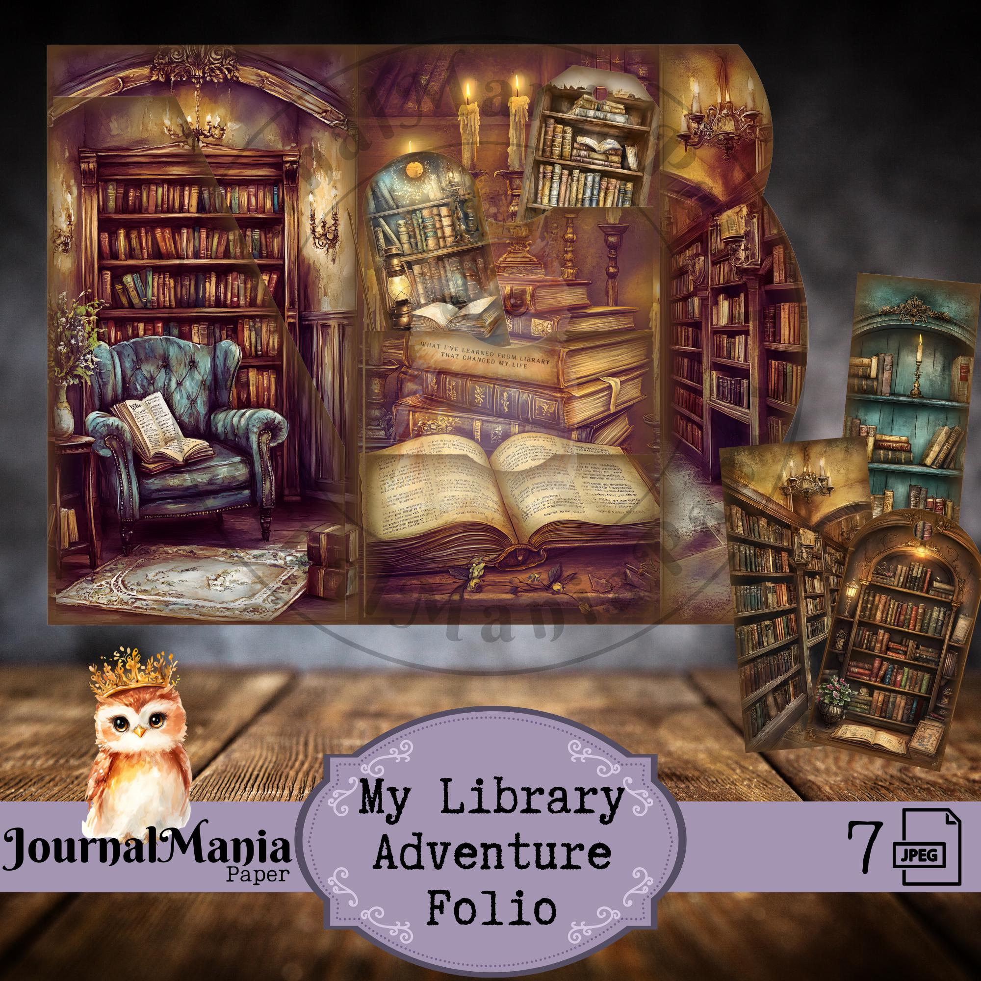 Junk Journal Folding Folio Library Trifold Printable Book Junkjournal ...