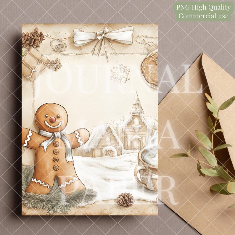 Christmas Festive Gingerbread Printable Gingerbread PNG Instant ...