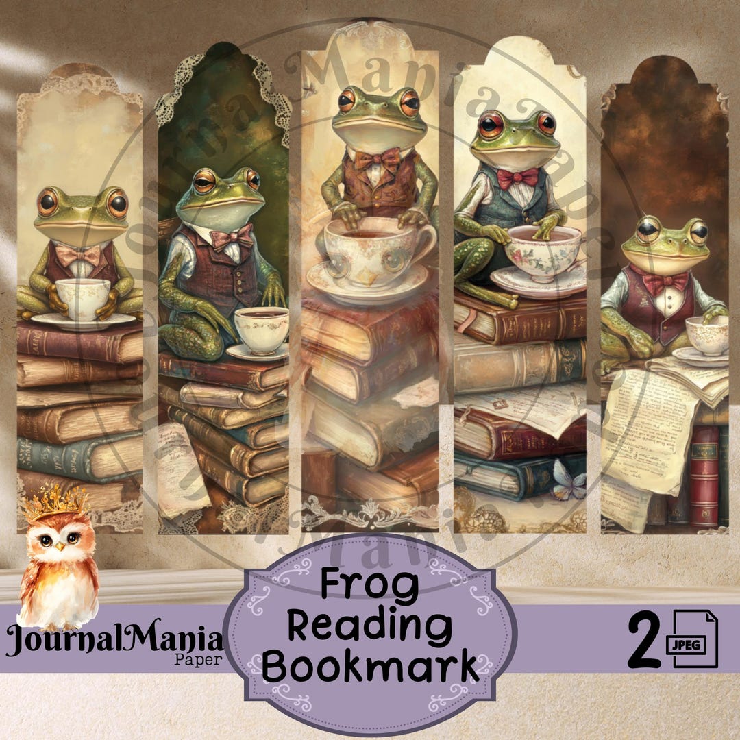 Frog Bookmarks: Printable Reading Gift for Book Lovers (digital ...