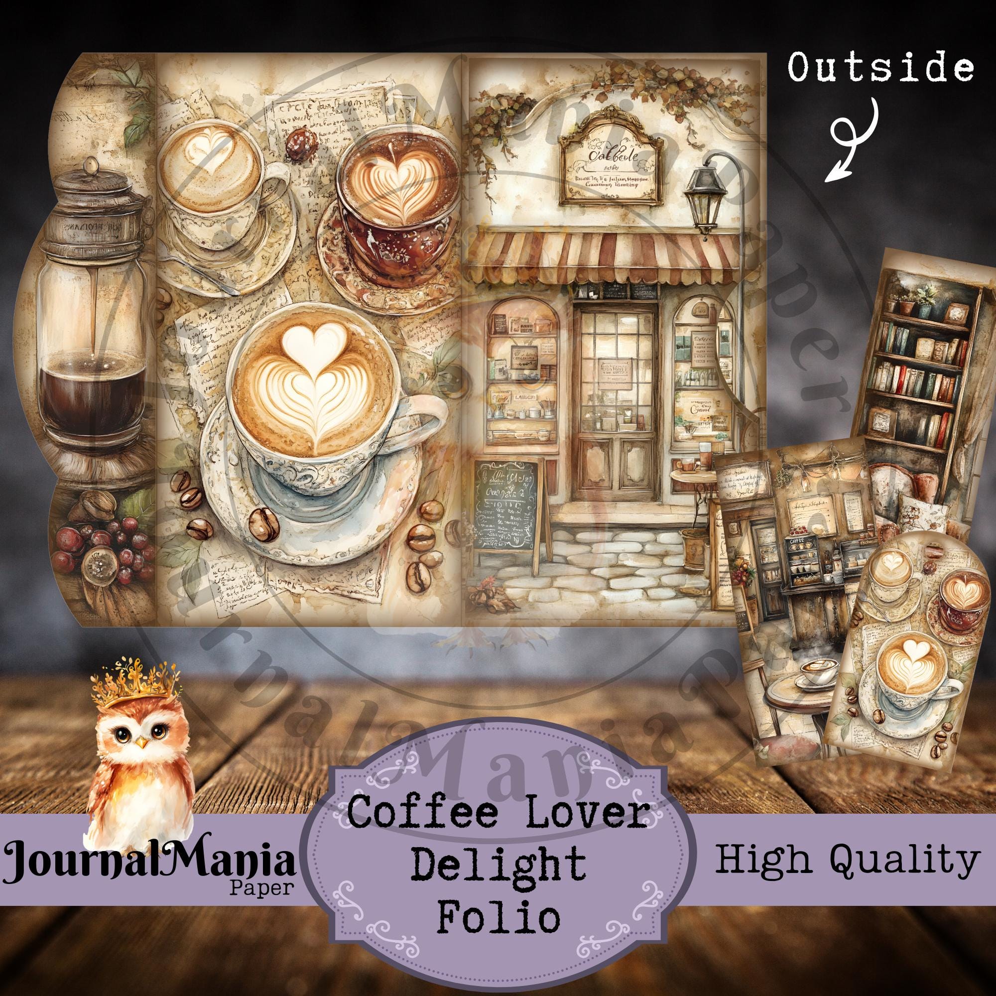 Coffee Junk Journal Kit: Printable Trifold Mini Folio (digital Download ...