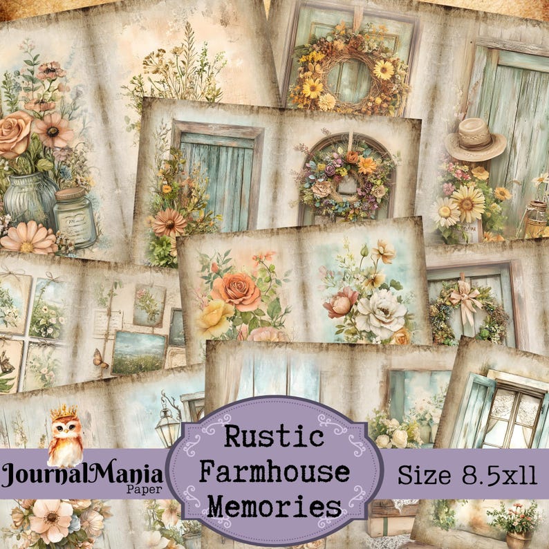 Farm Junk Journal Kit: Cottagecore Printable Ephemera (digital Download ...
