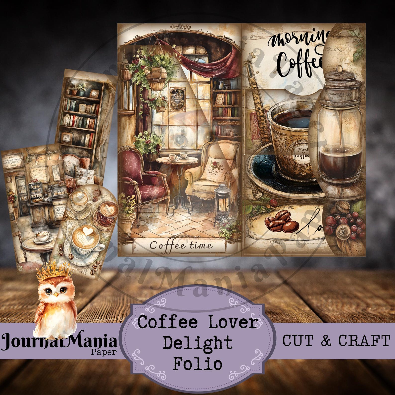 Coffee Junk Journal Kit: Printable Trifold Mini Folio (digital Download ...