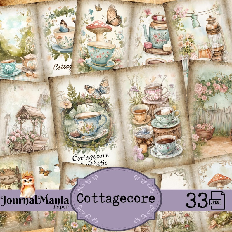 Botanical Junk Journal Cottage Garden Printable Vintage Spring Papers ...