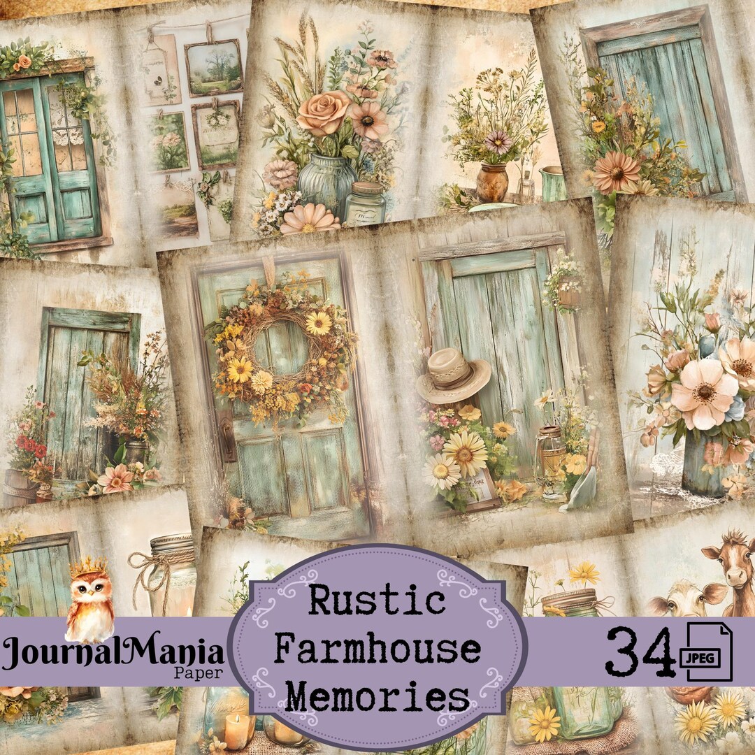 Farm Junk Journal Kit: Cottagecore Printable Ephemera (digital Download ...