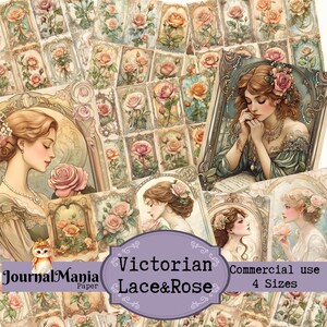 Victorian Rose Printable, 70 Images, 4 Sizes, Commercial Use, Victorian ...