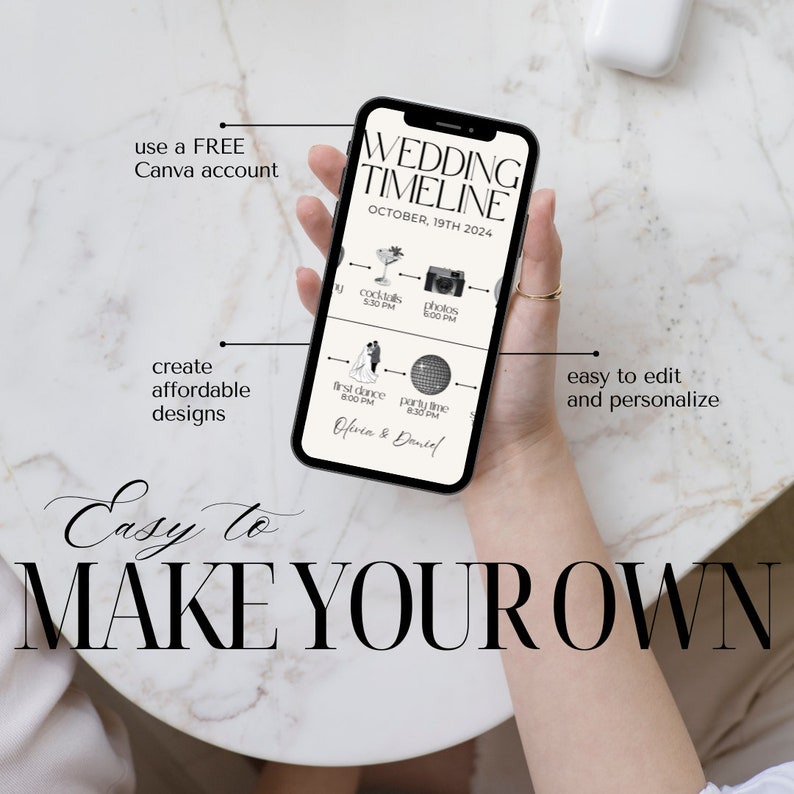 Wedding Timeline Template Wedding Order of Events Invitation Template ...