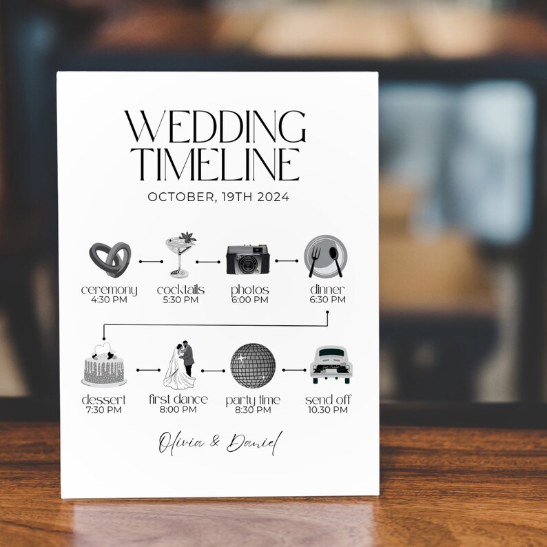 Wedding Timeline Template Wedding Order of Events Invitation Template ...