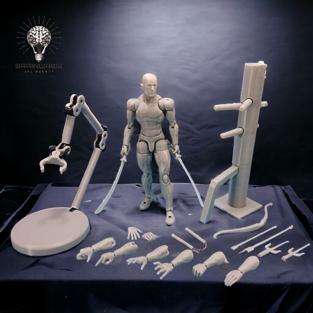 Articulated Poseable Male Figure 3D STL File - Etsy UK