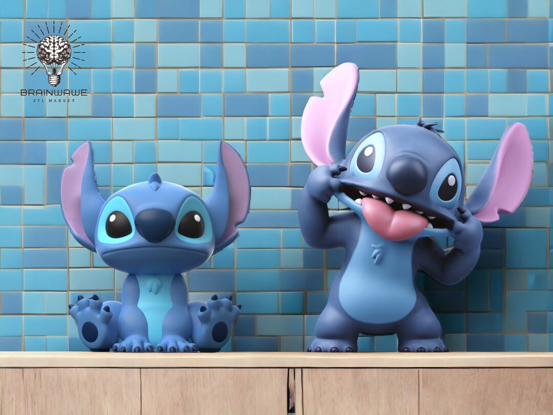 Stitch 3D Figure Pack Stl File 2 Stitch Figure Print in Place Stich ...