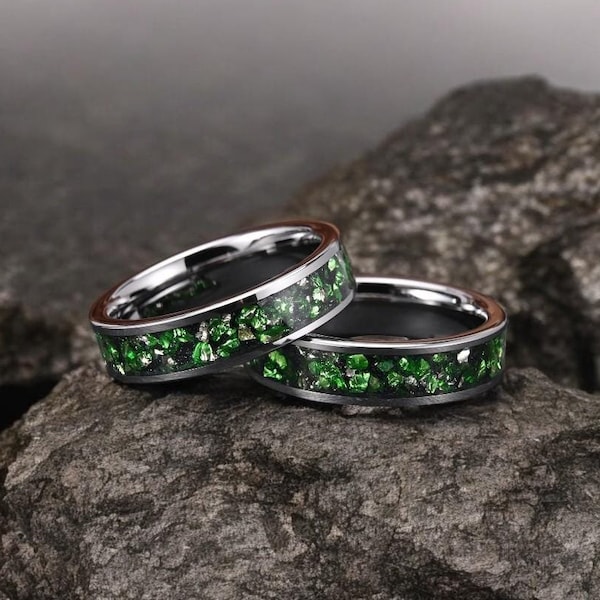 Green Tungsten Ring - Etsy