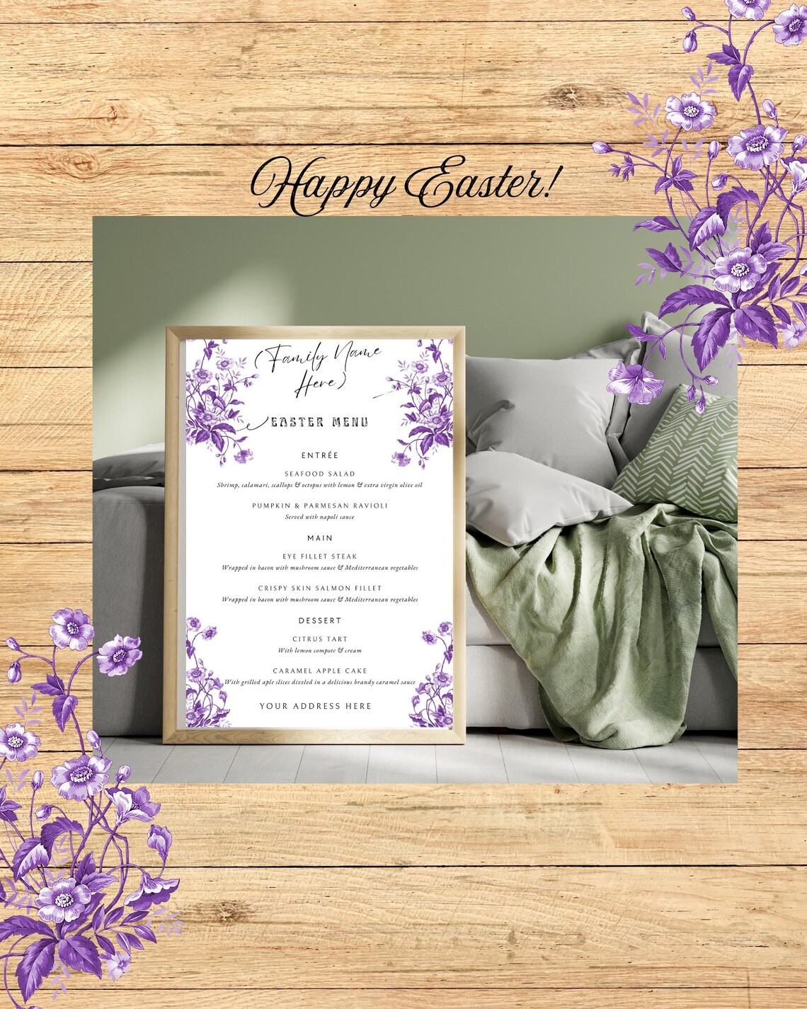 Menu Editable Easter Template Dinner Table Setting Templates Editable ...