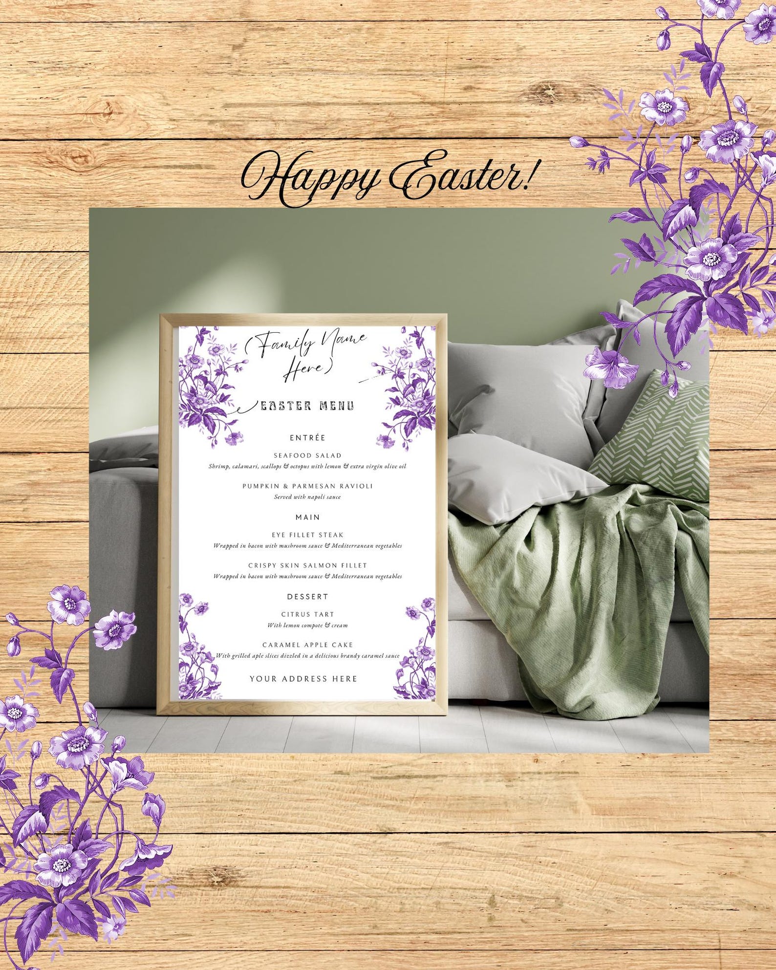 Menu Editable Easter Template Dinner Table Setting Templates Editable ...