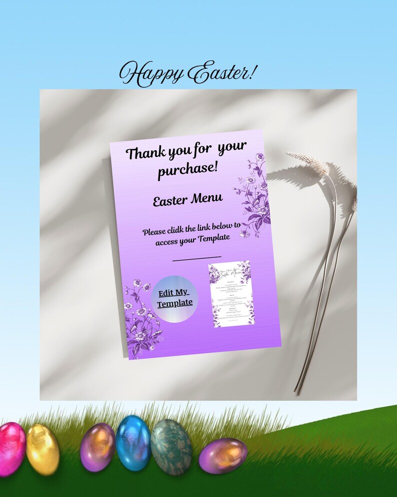 Menu Editable Easter Template Dinner Table Setting Templates Editable ...