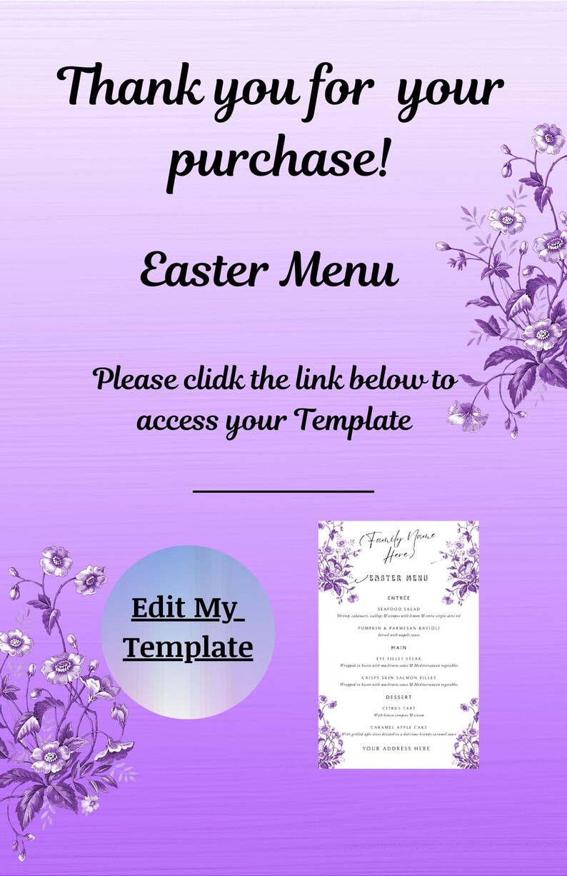 Menu Editable Easter Template Dinner Table Setting Templates Editable ...