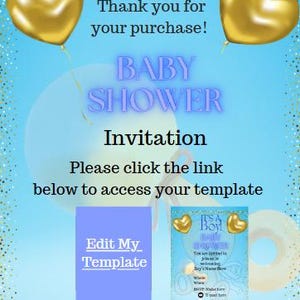 Editable Digital Baby Shower Template Instant Download. Greetings ...