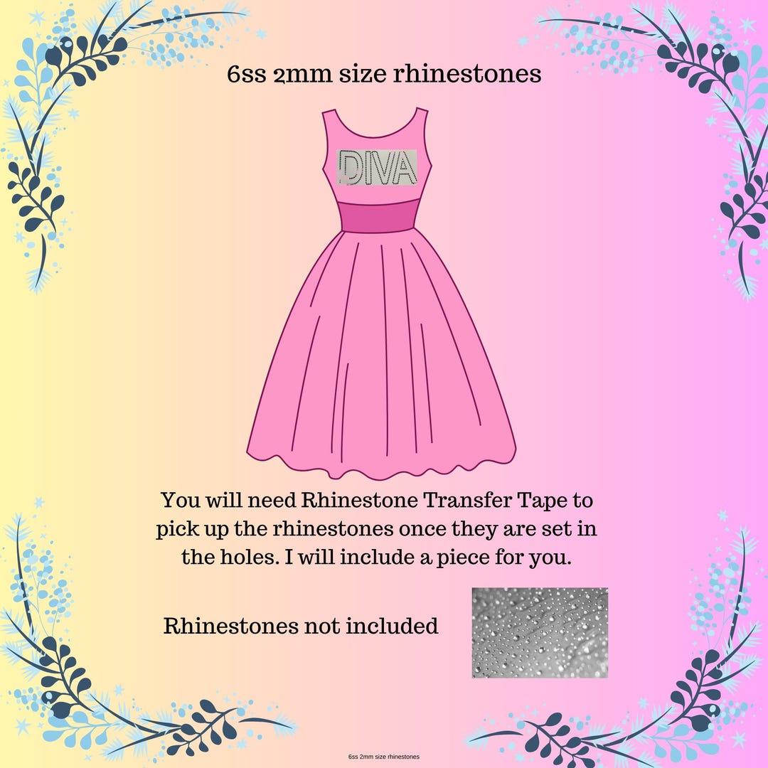 Diva Rhinestone Template DIY Crystal Bling Rhinestones for T-shirt ...