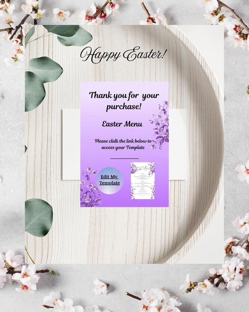 Menu Editable Easter Template Dinner Table Setting Templates Editable ...