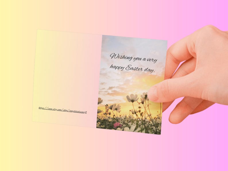 Editable Easter Floral Card Printable Easter Card Easter Greetings ...