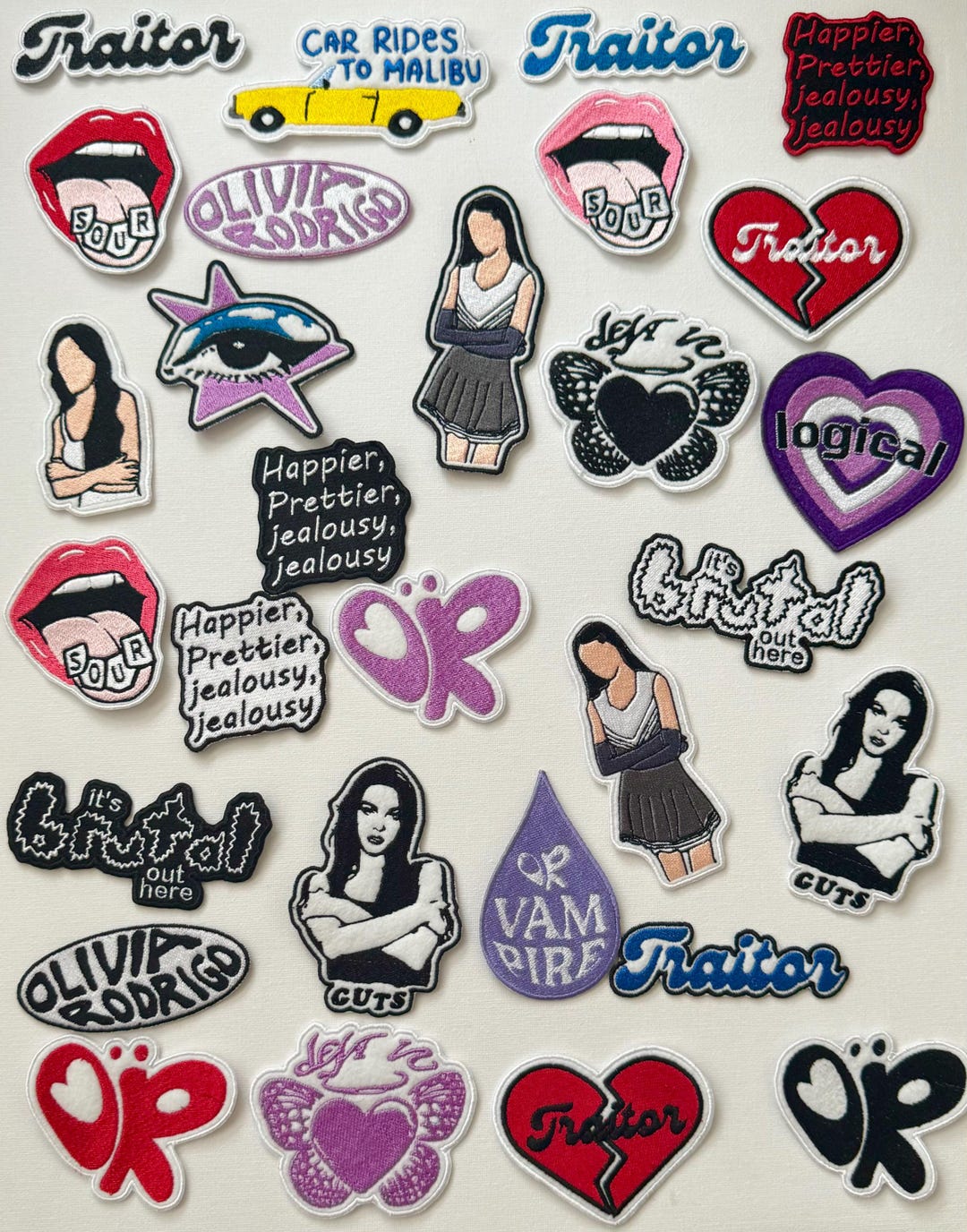 Oliviar Embroidered Patches, Sew on Patches, Embroidery Patch, Song ...