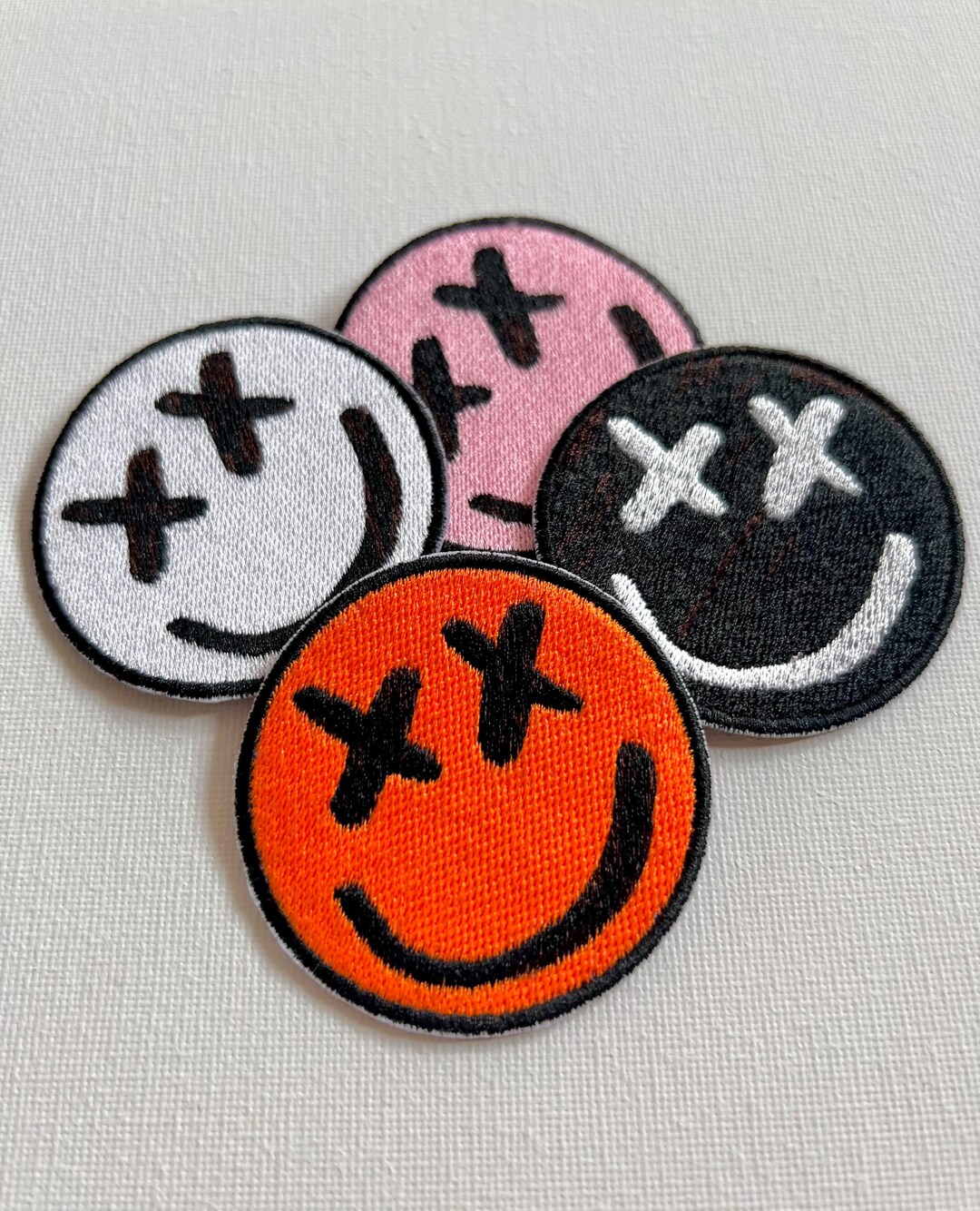 Happy Face Sew on Embroidered Patches, Custom Patches, Patches, Kpop Patches, Happy Face ...