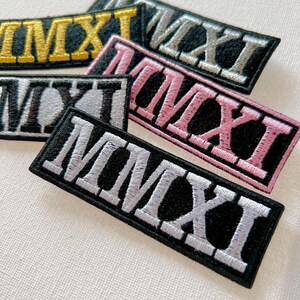 Personalised Roman Numeral Date Sew on Embroidered Patch, Patches for ...