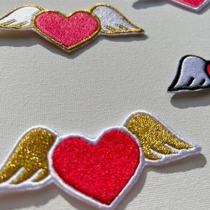Cupid Winged Heart Embroidered Patches, Sew on Patches, Patches for ...