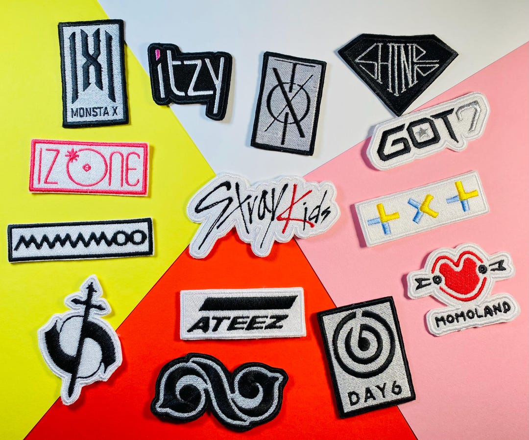 Parches bordados con el logotipo de un grupo de Kpop, parches para coser, parches de kpop ...
