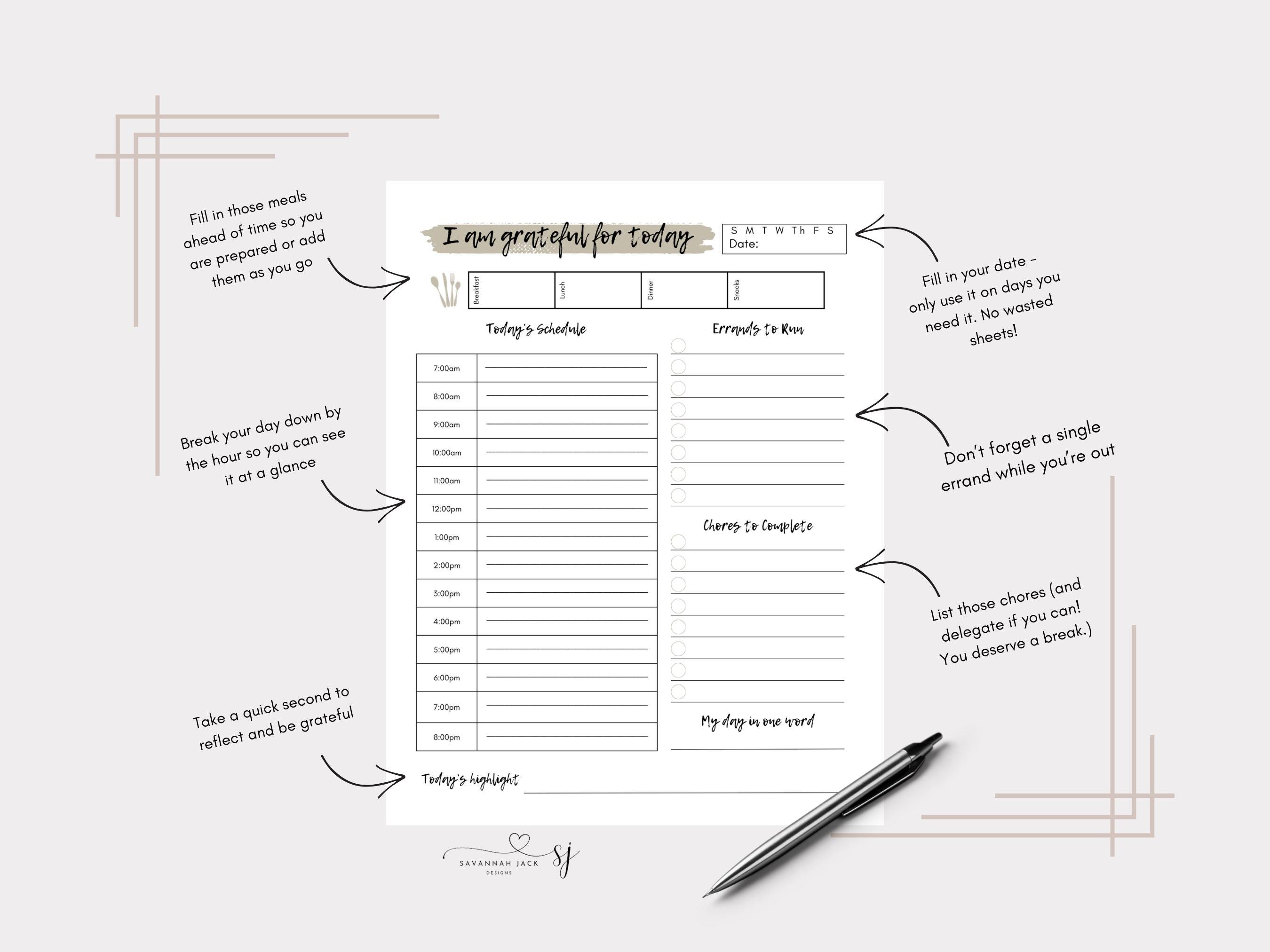 Printable Undated Planner Bundle | Daily, Weekly, and Monthly Planner ...