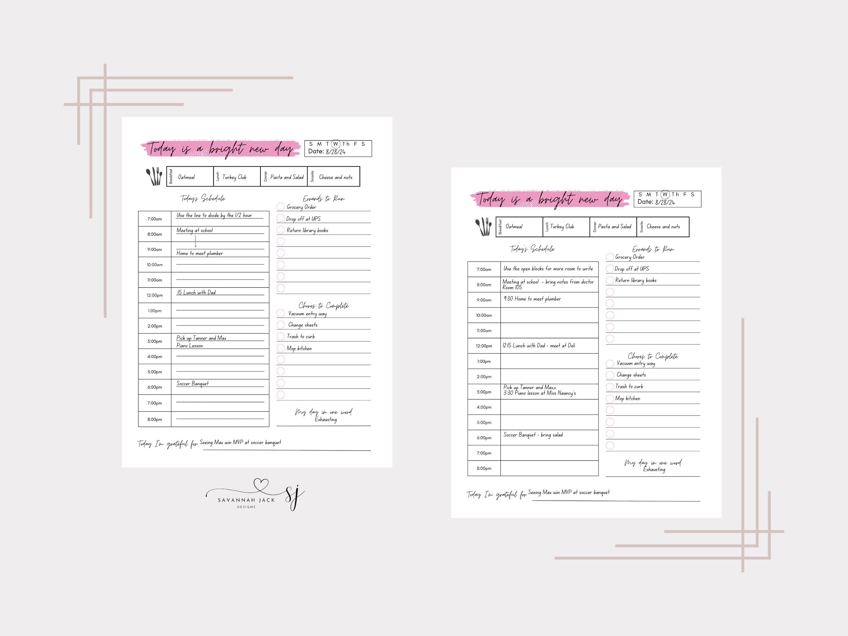 Printable Undated Planner Bundle | Daily, Weekly, and Monthly Planner ...