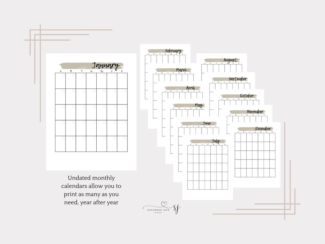 Printable Undated Planner Bundle | Daily, Weekly, and Monthly Planner ...
