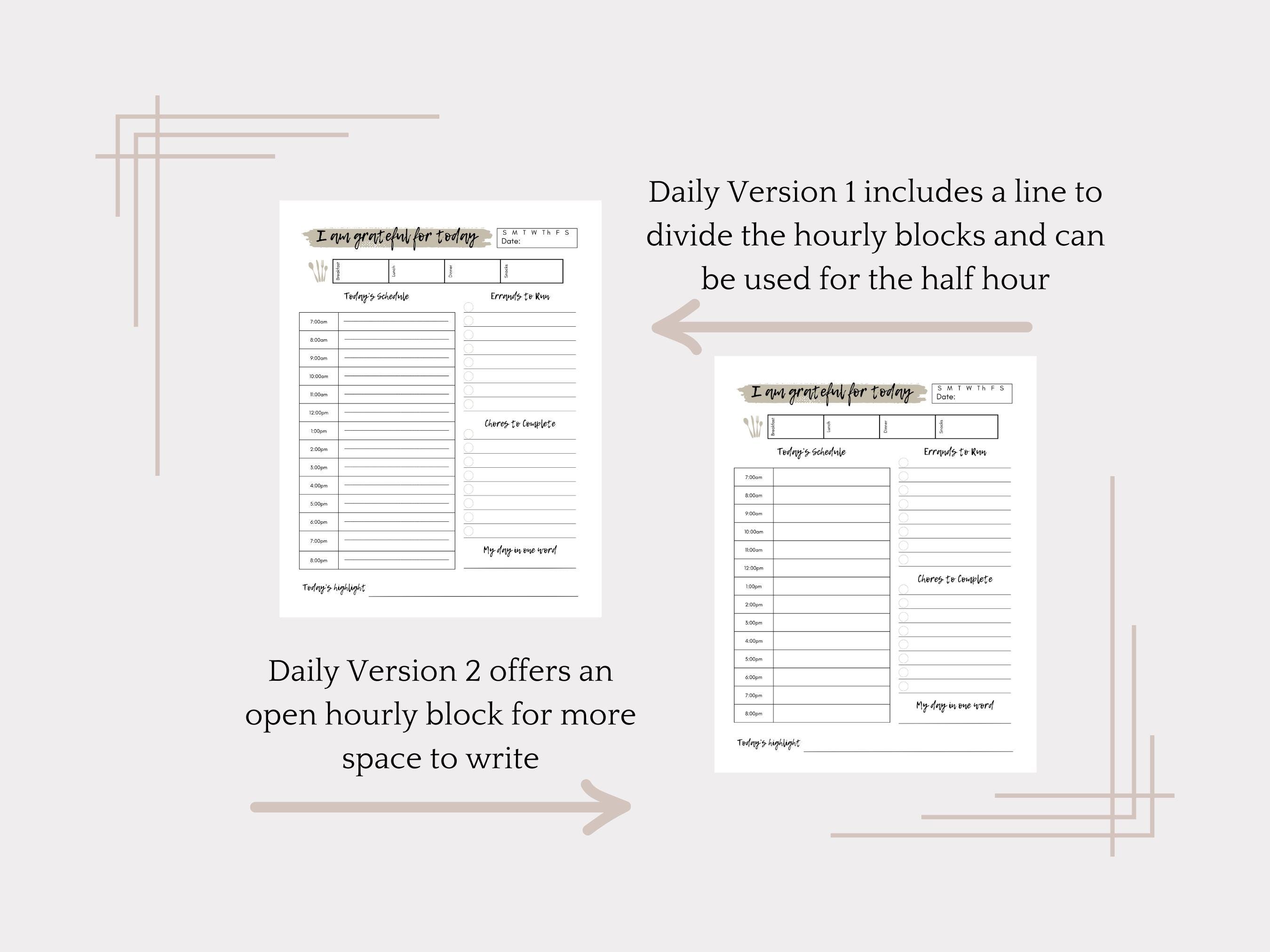 Printable Undated Planner Bundle | Daily, Weekly, and Monthly Planner ...