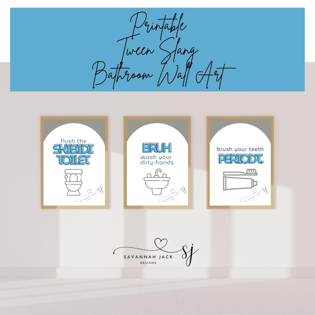 Printable Wall Art for Tween Bathroom Art for Teens Slang Words Wall ...