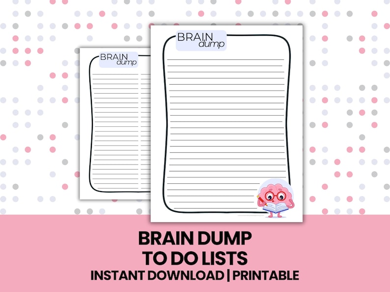 Brain Dump Planner Printable | to Do List Printable | ADHD Brain Dump ...