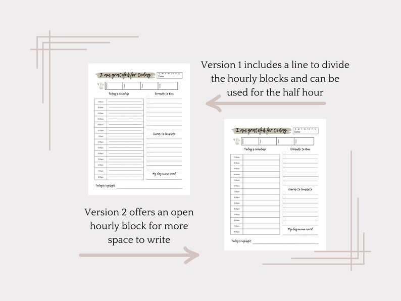 Printable Daily Planner | Daily Agenda | Hourly Daily Planner ...