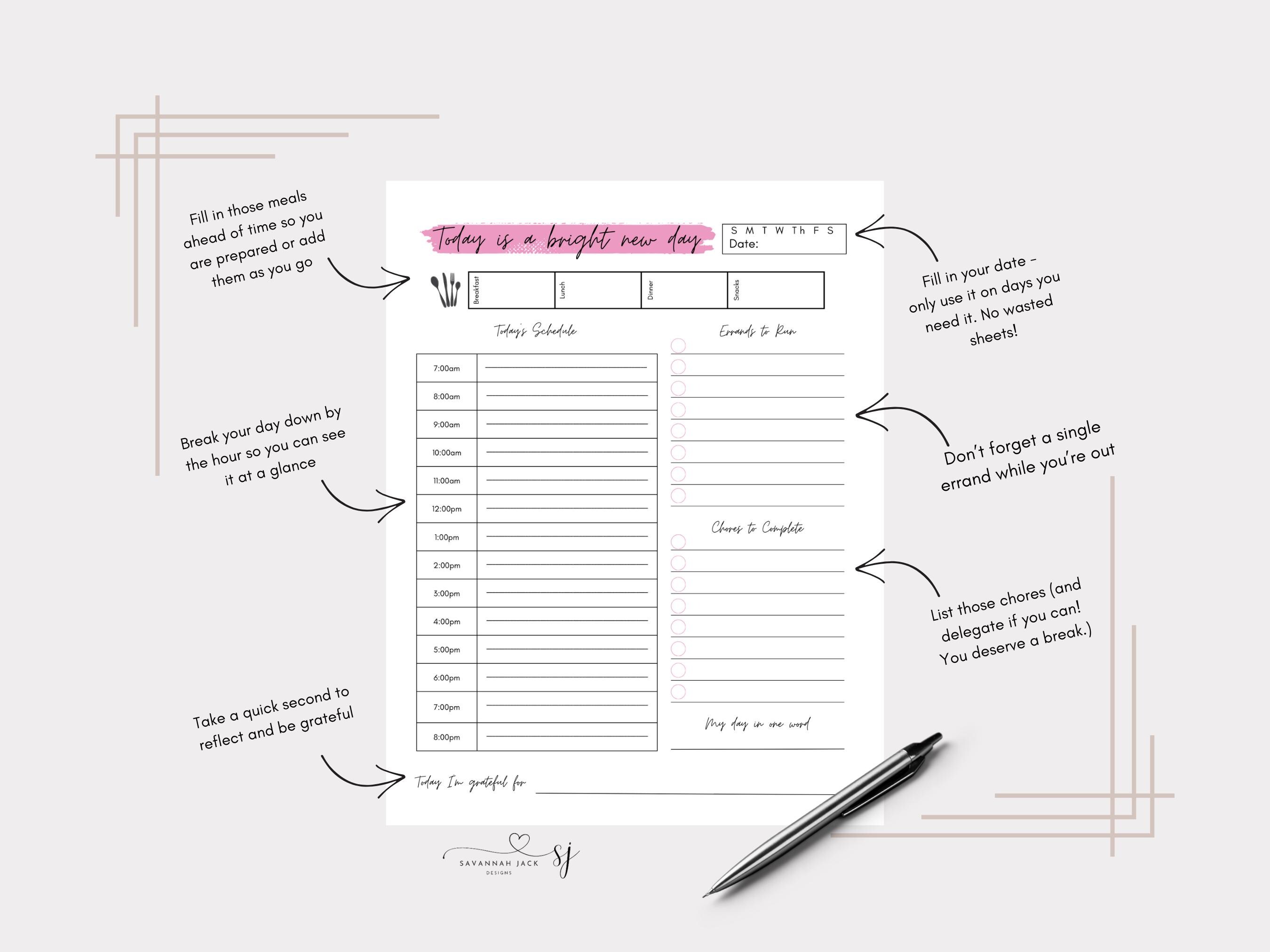 Printable Undated Planner Bundle | Daily, Weekly, and Monthly Planner ...